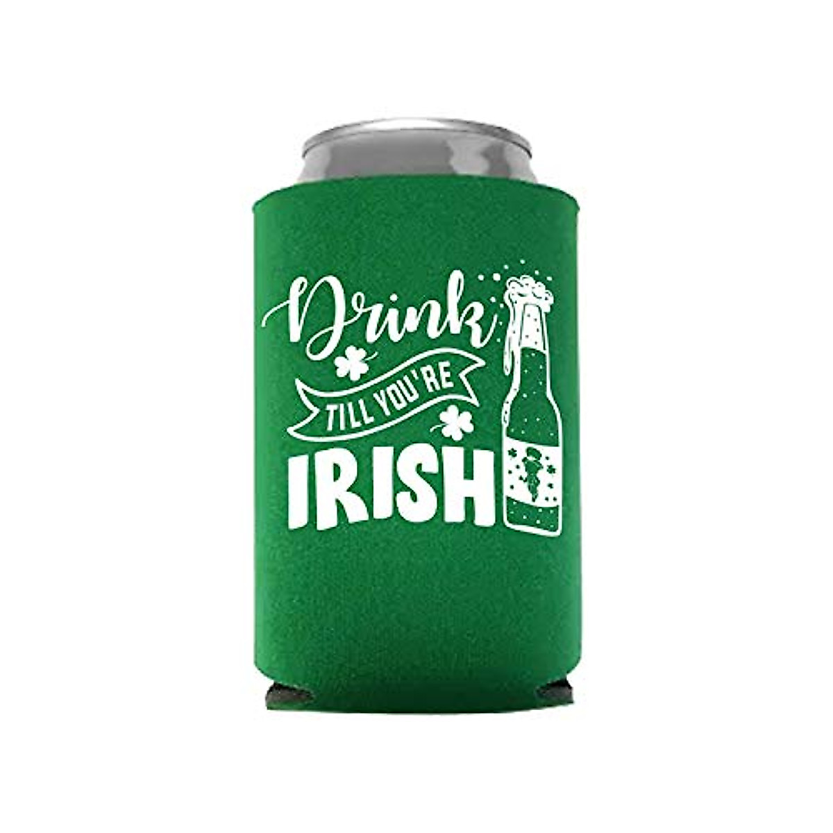 Veracco Keep Your Kiss I'm Here For This Irish Don't get Drunk We Get Awsome Stadium Party Cup St Patricks DayCan Coolie Holder Party Favors Decorations (Green, 6)