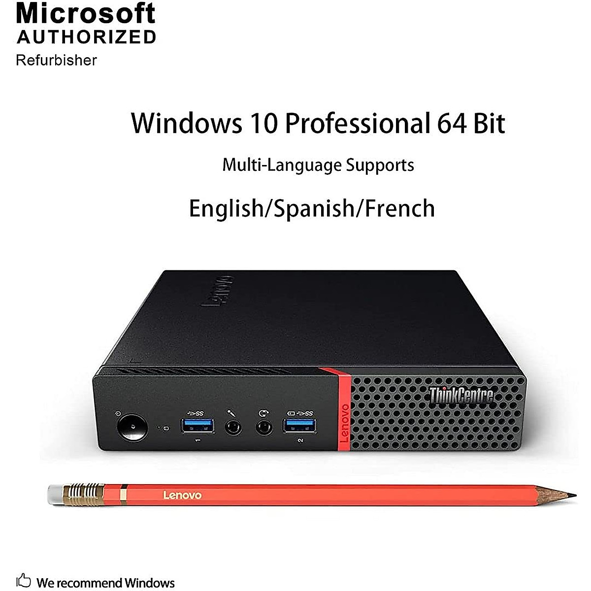 Lenovo ThinkCentre M700q Desktop Mini Computer Intel i5-6500T 4K, 32GB DDR4 RAM New 512GB SSD, Built-in AX210 Wi-Fi 6E, HDMI Win10 Pro, Wireless Keyboard with Touchpad, HTPC Combination(Renewed)