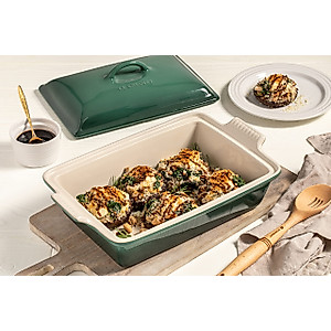 Le Creuset Stoneware Heritage Covered Rectangular Casserole, 4 qt. (12" x 9"), Artichaut