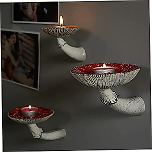 Jorzer Mushroom Hanging Shelf,Wall Floating Shelf Mushroom Shaped Resin Hanging Ornaments Home Decor Wall Storage Shelves for Bedroom, Living Room, Bathroom Floating Shelves