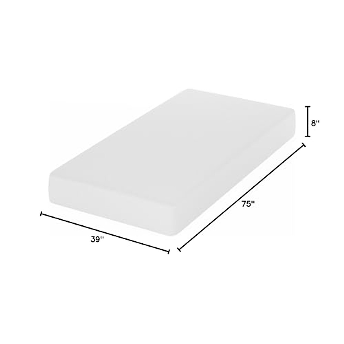 Furinno Tidur Cooling Gel Memory Foam Mattress, 8 Inch, Twin, White