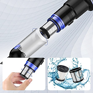 Zyrik Handheld Vacuum Cordless, Lightweight at 1.09 lbs with 15kpa Powerful Suction, Charging Dock, Single Touch Empty and Detachable Dust Cup Portable Hand Vac for Home Pet Hair Car Cleaning