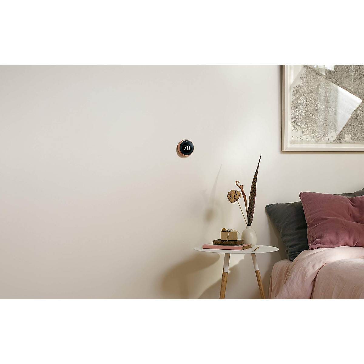 Nest T3021US Learning Thermostat, Easy Temperature Control for Every Room in Your House, Copper (Third Generation), Compatible with Alexa Small (Renewed)