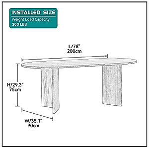 kevinplus 78'' Mid Century Modern Dining Table for 6, Oval Wooden Dining Table Dinner Table for Kitchen Living Room Office, Easy Assembly, Walnut