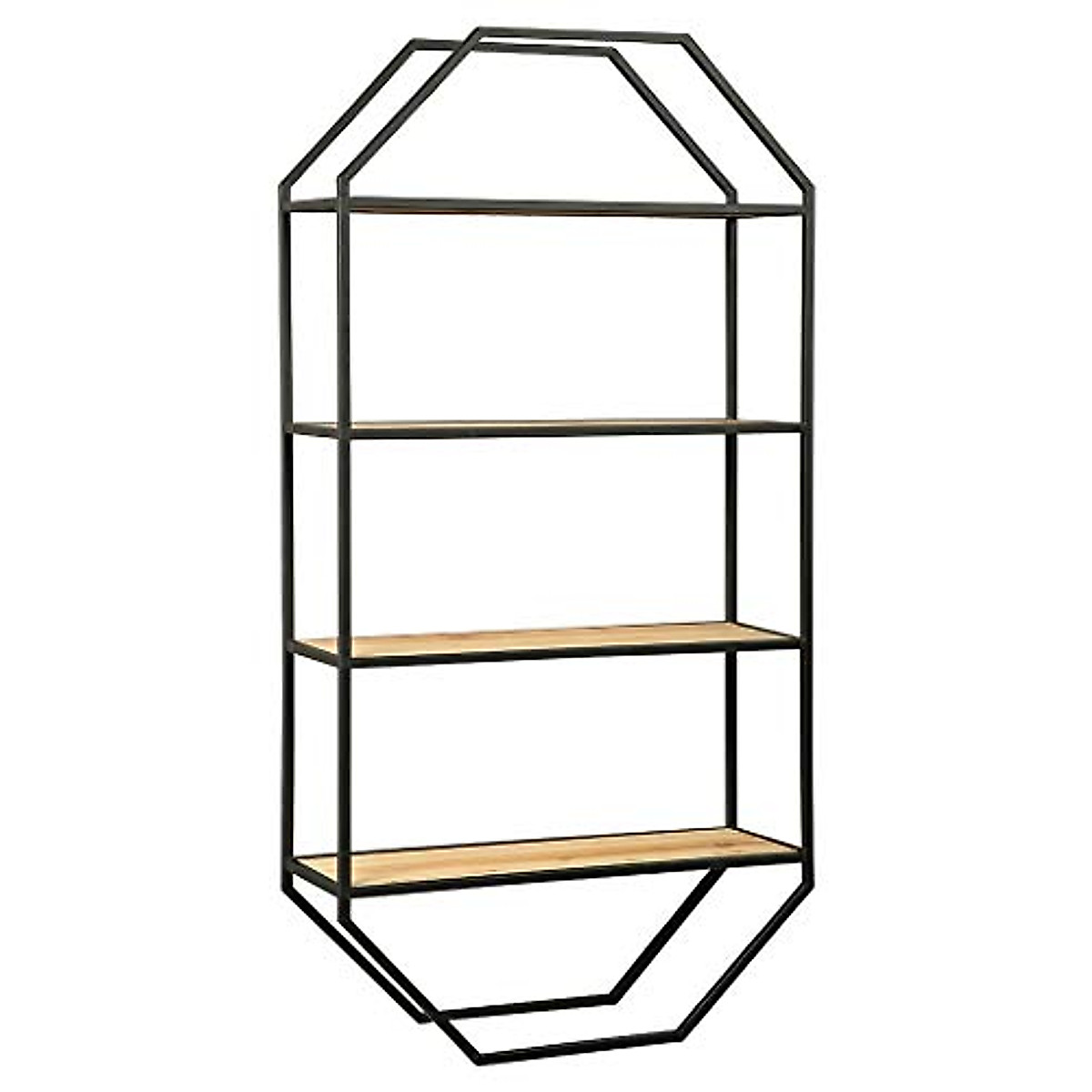 Signature Design by Ashley Elea Urban 48" Multi Purpose Minimalist Wall Shelf, Black & Natural