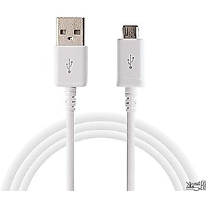Full Power 5A Charging MicroUSB Works with Samsung Godiva 2.0 Data Cable's Dual Chipset Charges at Rapid Speeds Easily! (White)