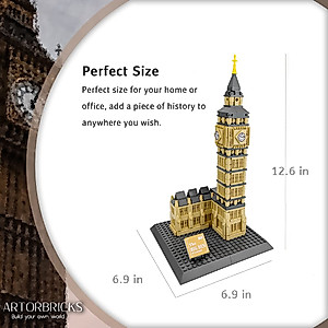 ArtorBricks Architectural Elizabeth Tower Big Ben Building Set Model Kit and Gift for Adults (891 pieces)