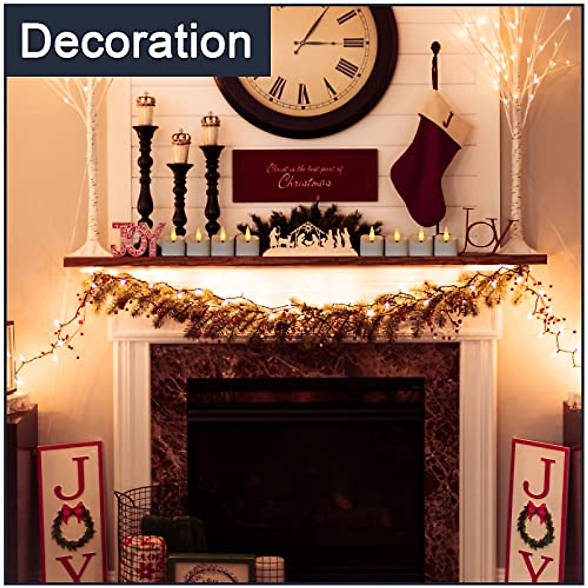 Actpe Timer Tealight Candles with Flickering Flame, 12pcs Realistic Bright Unscented Small LED Electric Fake Battery Operated Candle for Seasonal & Festival Celebration, Warm White