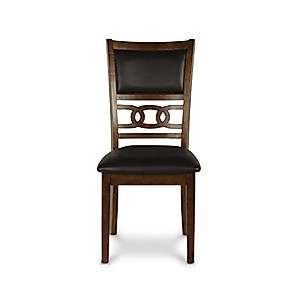 New Classic Furniture Gia 5-Piece Round Dining Set with 1 Dining Table and 4 Chairs, 47-Inch, Brown