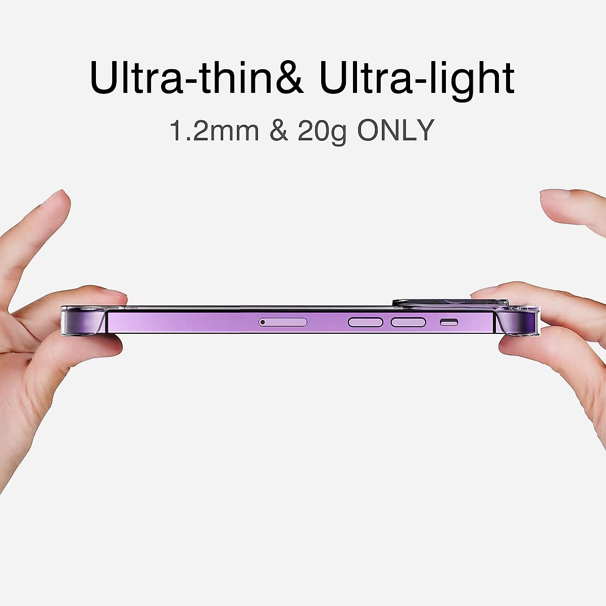 TwoTry Crystal Clear Case Designed for iPhone 14 Pro,Minimalist Design [Non-Yellowing] Ultra Thin Frameless Shockproof Protective Phone Case 6.1 inch 2023