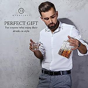 Glass Whiskey Decanter Set Of 2, 800ml Liquor Decanter with Airtight Stopper for Scotch, Liquor, Bourbon, Wine, Mouthwash, Decorative Gift