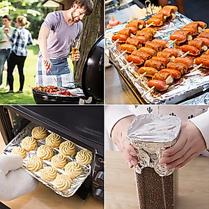 Aluminum Foil Roll 75 Feet Long Non-Stick Aluminum Foil Food Grade Foil Wrap Kitchen Suitable for Cooking, Roasting, Baking,BBQ and Family Parties