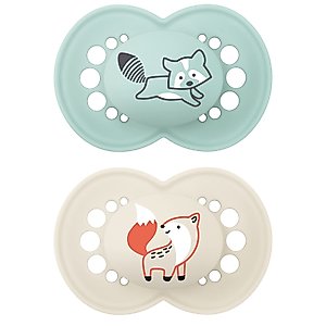 MAM Original Matte Baby Pacifier, Nipple Shape Helps Promote Healthy Oral Development, Sterilizer Case, Boy , 6-16 Months (Pack of 2)