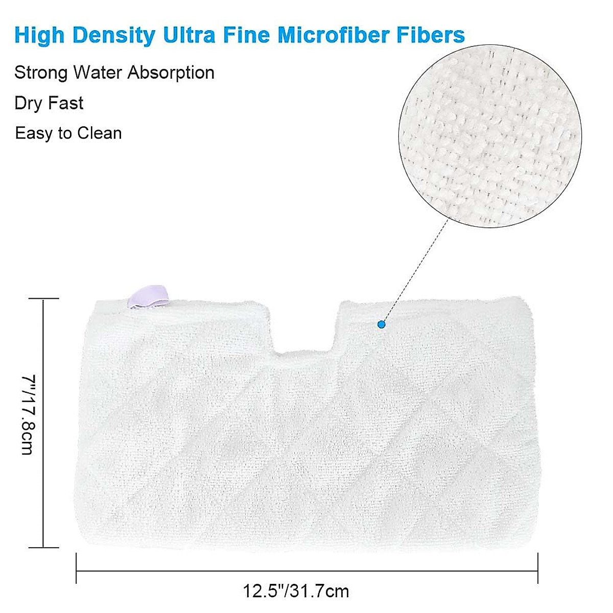 Fushing 10Pcs Steam Mop Pads, Washable Microfiber Cleaning Steamer Replacement Pads for Shark Steam Pocket Mop Hard Floor Cleaner S3500 Series S3501 S3550 S3601 S3601D S3801 S3801CO S3901 SE450 S2901