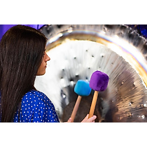 Gong Mallet Beater with Beech Wood Handle and Soft Fleece Head — MADE IN GERMANY — for Meditation, Sound Healing Therapy and Yoga,2-YEAR WARRANTY Lavender