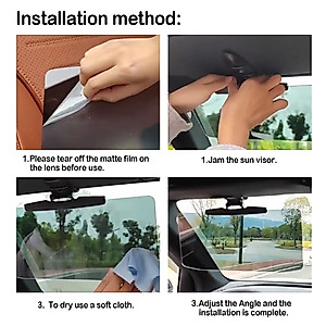 2Pcs Car Visor(Upgraded Version to Block Harmful UV Rays) Adjustable Angle, Anti-Glare 12.6'' x 6'' Safe Driving Car Accessories Sun Visor Extender, Universal for Cars, Trucks, SUVs. (2Pcs)