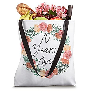 70 Years Loved Men Women 70 Years Old Florals 70th Birthday Tote Bag