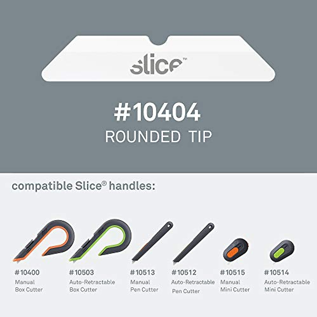 Slice 10404 Replacement Blade, Ceramic, Finger Friendly, Rounded Tip, Lasts 11x Longer Than Metal