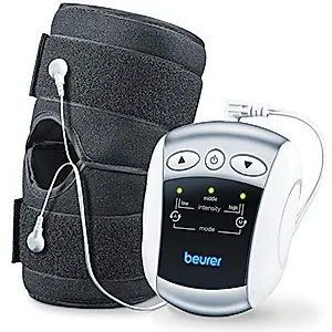 Beurer EM34 TENS Unit Muscle Stimulator, 2-in-1 Knee & Elbow TENS Machine, E-Stim Device for Knee Pain Relief with 25 Intensity Levels, Electric Massager with Universal Brace