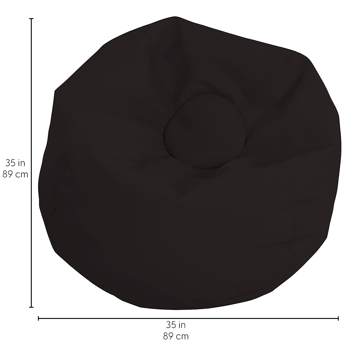 Factory Direct Partners 10478-BK SoftScape Classic 35" Junior Bean Bag Chair, Furniture for Kids, Libraries or Home - Black