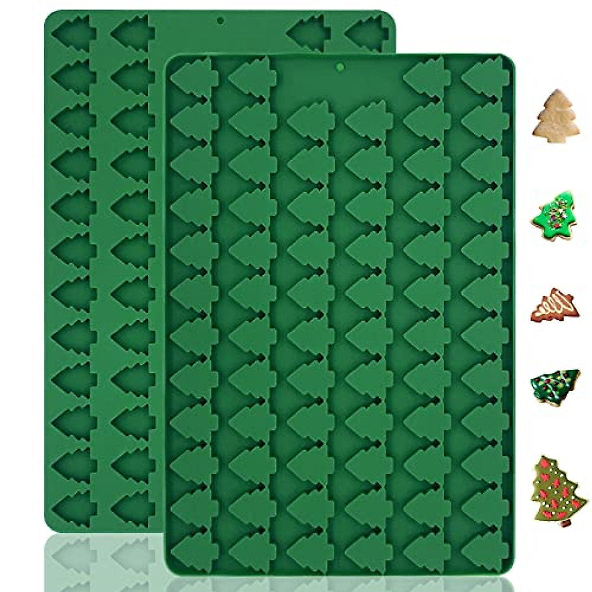 Christmas Tree Silicone Molds 140 Cavity Mini Gummy Mold Food Grade Dog Treat Molds for Christmas Gummy, Candy, Chocolate, Biscuit, Jelly, Dog Cookie