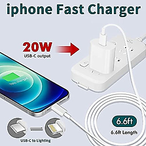 iPhone 14 13 12 11 Super Fast Charger [Apple MFi Certified ] 20W PD USB-C Wall Charger 6FT Cable Compatible with iPhone 14/14 Pro/14 Pro Max/14 Plus/13/13Pro/12/12 Pro/11/11Pro