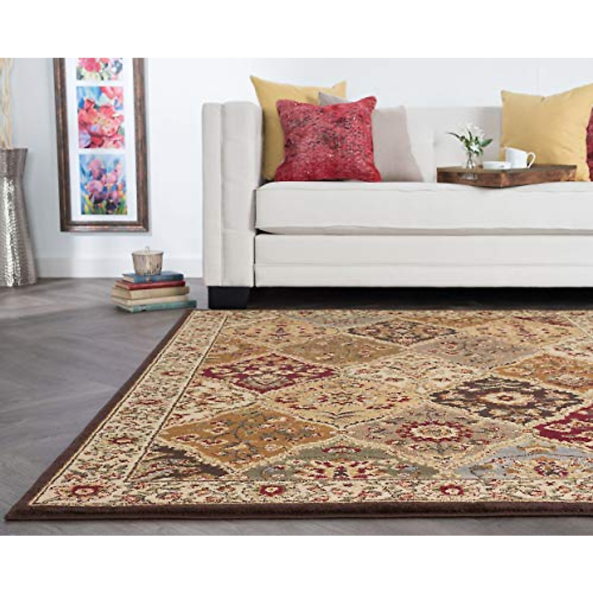 Universal Rugs 105120 Multi 3 Pc. Set 5-Feet by 7-Feet, 20-Inch by 60-Inch and 20-Inch by 32-Inch Area Rug, 3-Piece