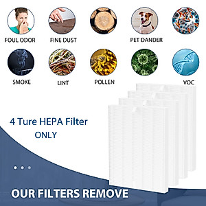 Mchillnet 2 Pack C545 Replacement HEPA Filters Compatible with Winix C545 Air Cleaner Purifier, Ture HEPA Filter S, Part number 1712-0096-00, 4 True HEPA Filters