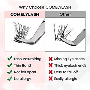 Lash Clusters, 60Pcs Individual Lashes DIY Eyelash Extensions, D Curl Cluster Lashes Soft and Lightweight 10-12-14-16mm Mixed Lash Extension Easily Done at Home（Miami 10-16mm）