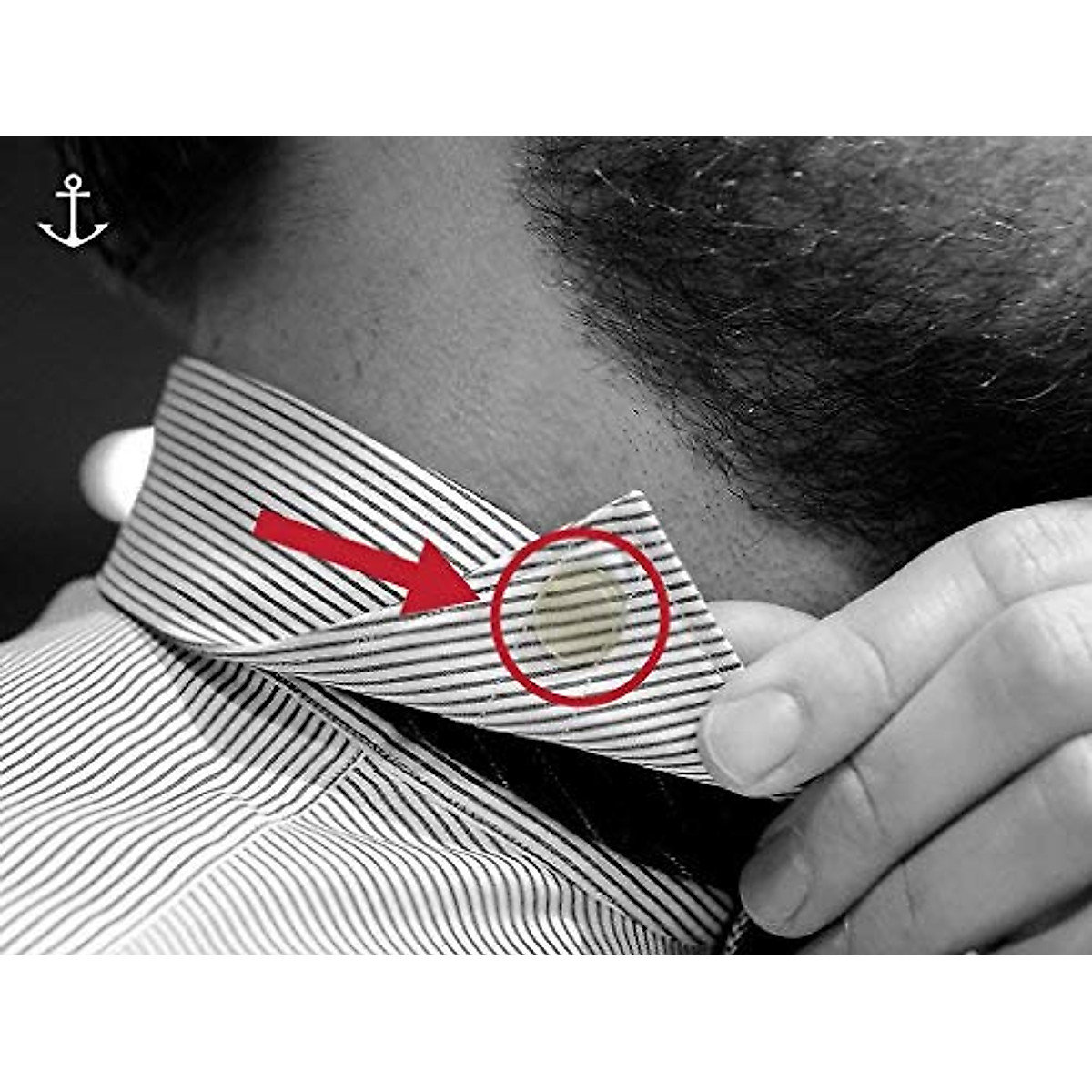 Fashion Anchor | 1 Pack of 36 Collar Stays for Men | No metal. No magnets. Just hold. | With discrete carrying sleeve