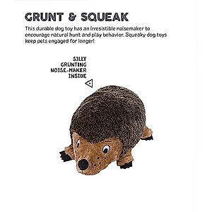 Outward Hound Hedgehogz Squeaky Dog Toy – Cuddly Soft Toy for Dogs - Durable Plush Fluffy Toy for Awesome Pets, LG, Model:32022, Brown, Medium