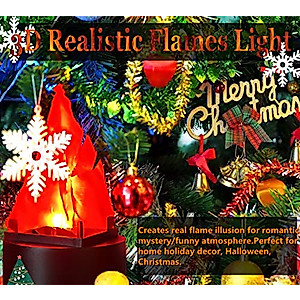 liziciti 3D Artificial Fake Fire Flames Light, 110V LED Effect Light Electric Campfire Lamp, Realistic Simulated Flame for Halloween Christmas Party Decor, Upgraded Version, Black