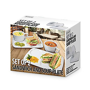 Ceramic Soup & Sandwich Tray Set (2 Pack)