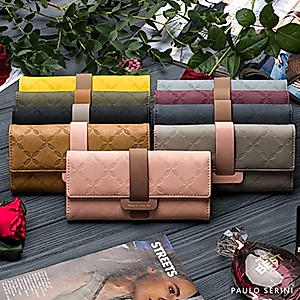 PAULO SERINI® Wallet Women - Womens Wallet with Coin Purse - Card Holder 9 Cards - Wristlet - Vegan Wallets for Women - Birthday Gifts for Women - Billeteras de Mujer - Carteras de Mujer - Cool Gray