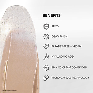 Cle Cosmetics CCC Cream Foundation, Color Control and Change Cream That's a BB and CC Cream Hybrid, Multi-purpose Beauty Primer and Facial Foundation, 1 fl oz SPF 30 (Neutral Medium Light 201)