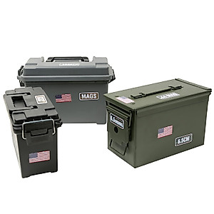 Aolamegs Ammo Can Vinyl Sticker Set Decal Label for Cans Cases Boxes .22 .223 .308 9MM .380 .45 5.56 7.62 12GA 300BLK (Choose Your Version）Black (80 Pack/16 Varieties (3 PCS USA FLAG STICKERS))