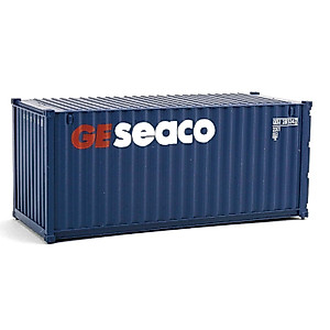 Walthers SceneMaster HO Scale Model of GE Seaco (Blue, White, red) 20' Corrugated Container,949-8064