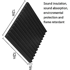 YDHTDLHC 52 Pack sound proof foam panels for walls studio equipment foam 12 ″; X12”；X1〃； Sound insulation cotton, suitable for churches, anchor rooms, karaoke halls, and home theaters (Black/Blue)