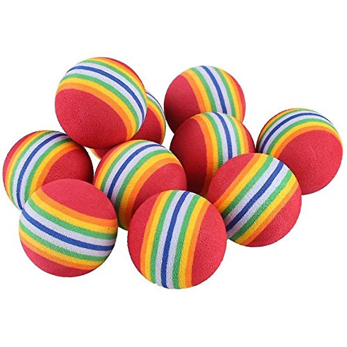 Bepets 12PCS Foam Balls for Cats, Colorful Rainbow Ball Cat Toy Sponge Ball Cat Toy Ball Soft Pet Ball Toy for Cat Puppy Kitty