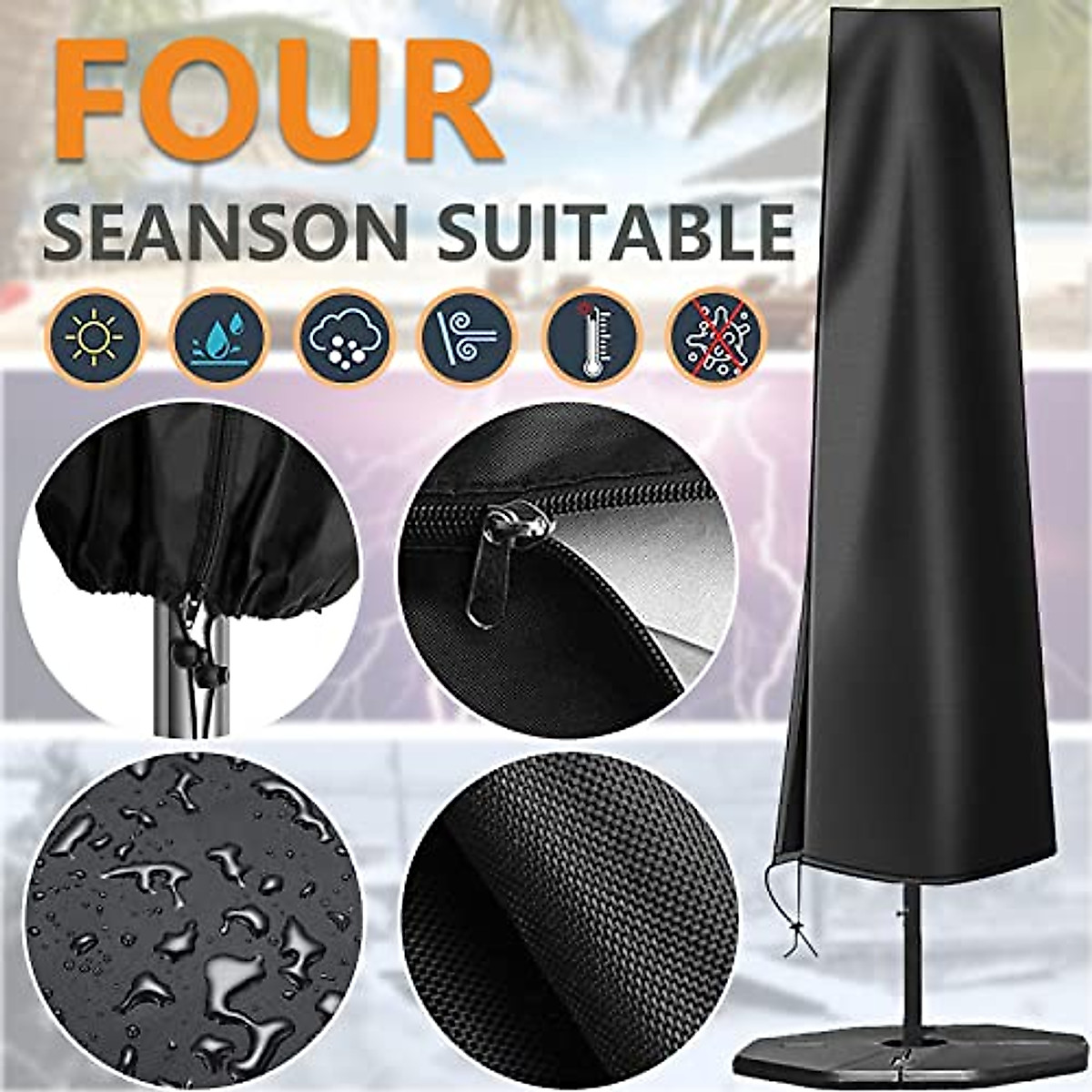 Umbrella Covers,Patio Waterproof Market Parasol Covers with Zipper for 7ft to 11ft Outdoor Umbrellas Large
