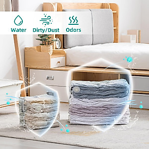 CLEVHOM Cube Vacuum Storage Bags for Comforters and Blankets, 8 Pack Vacuum Seal Bags for Beddings, Jumbo Space Saver Bags for Clothes (5 Medium, 3 Large)