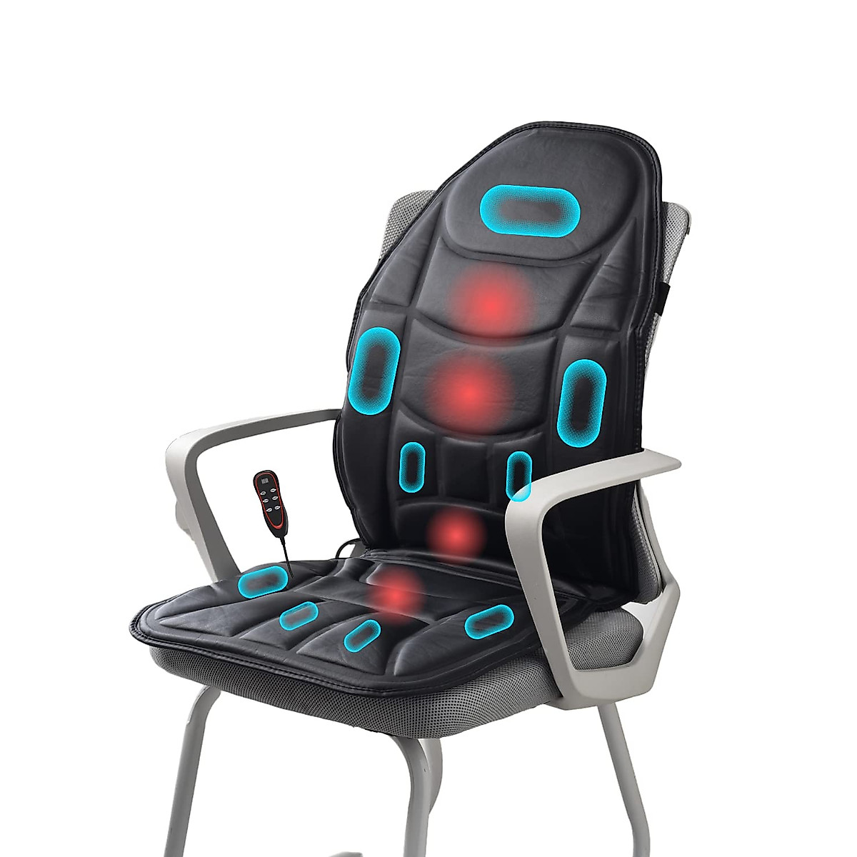 Homesnew Shiatsu Neck and Back Massager with Heat, Heated Massage Chair Pad for Full Back Massage with 9 Vibration Motor and 3 Graphene Heating, Suitable for Home and Office Chair