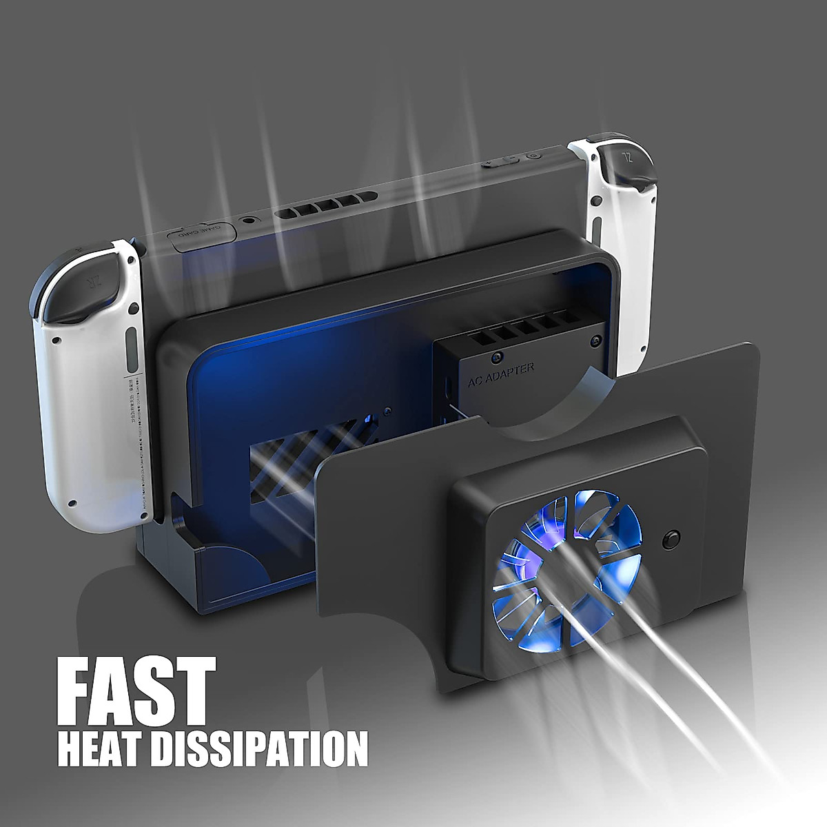 ECHZOVE Switch OLED Dock Fan, Cooling Fan for Nintendo Switch OLED, USB Powered