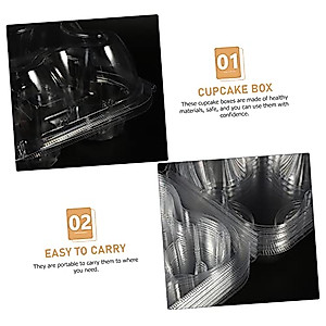 Zerodeko 30 pcs Four piece cake box mini containers clear container with lid mini paper cups transparent cupcake holders cake containers with lids muffin gifts carriers egg tart container