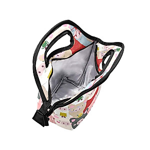 Cartoon Funny Baby Pig Lunch Bag Insulated Lunch Box Pink Red Animal Lunch Tote Bag Snacks Organizer for Women Men Adults College Work Picnic Hiking Beach Fishing