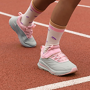 DREAM PAIRS Boys Girls Shoes Kids DuraPlay Tennis Running Athletic Protective Walking Sneakers for Little/Big Kid,Size 2 Little Kid,Light Grey/Pink,SDRS2335K