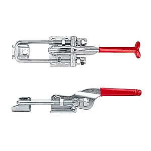 POWERTEC 2PK Toggle Clamp, 700 lbs Holding Capacity, 431 Adjustable U Bolt Latch w/Antislip Hand Grip for Woodworking Jigs & Fixtures, Smoker, Tire Carrier, Tool Box, Cabinet, Truck (20307-P2)