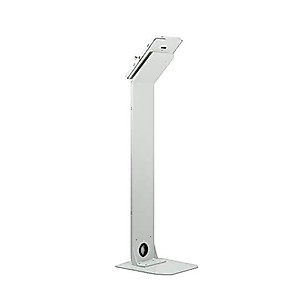Locking Floor Stand - CTA Premium Large Locking Floor Stand Kiosk with Steel Body and Heavy-Duty Locking Enclosure with Keys for iPad Pro 12.9", Surface Pro 3, 4, 5, 6, 7, 8, X (PAD-PLSW) - White