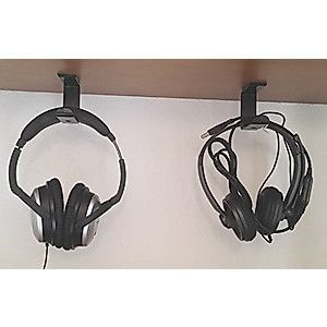 Stick On Under Desk Headphone Hook 2 PACK