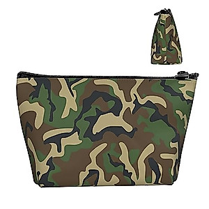 Lightweight Travel Portable Cosmetic Bag Compatible with Army Classic Camouflage Pattern, Casual Toiletry Makeup Carrying Pouch Multifunction Coin Cash Storage Cases for Women
